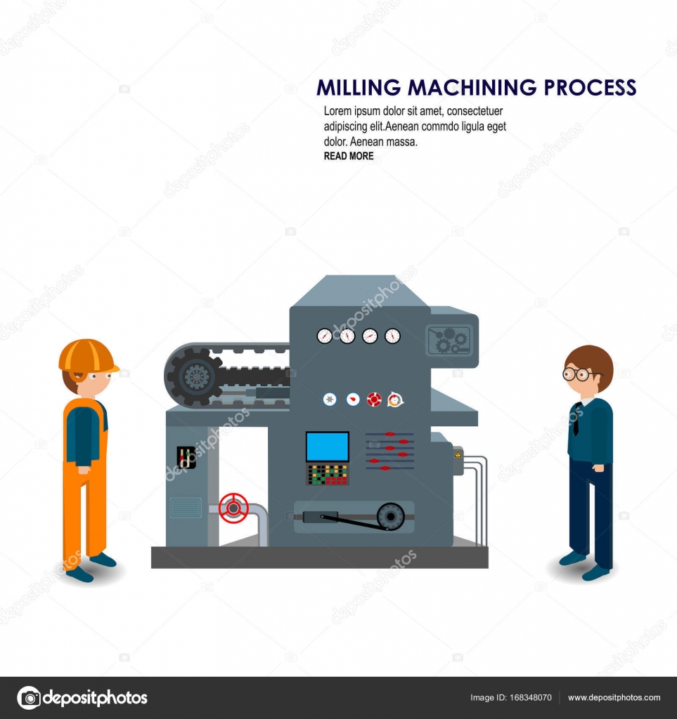 Milling machining process Stock Vector Image by ©Krylovochka #168348070