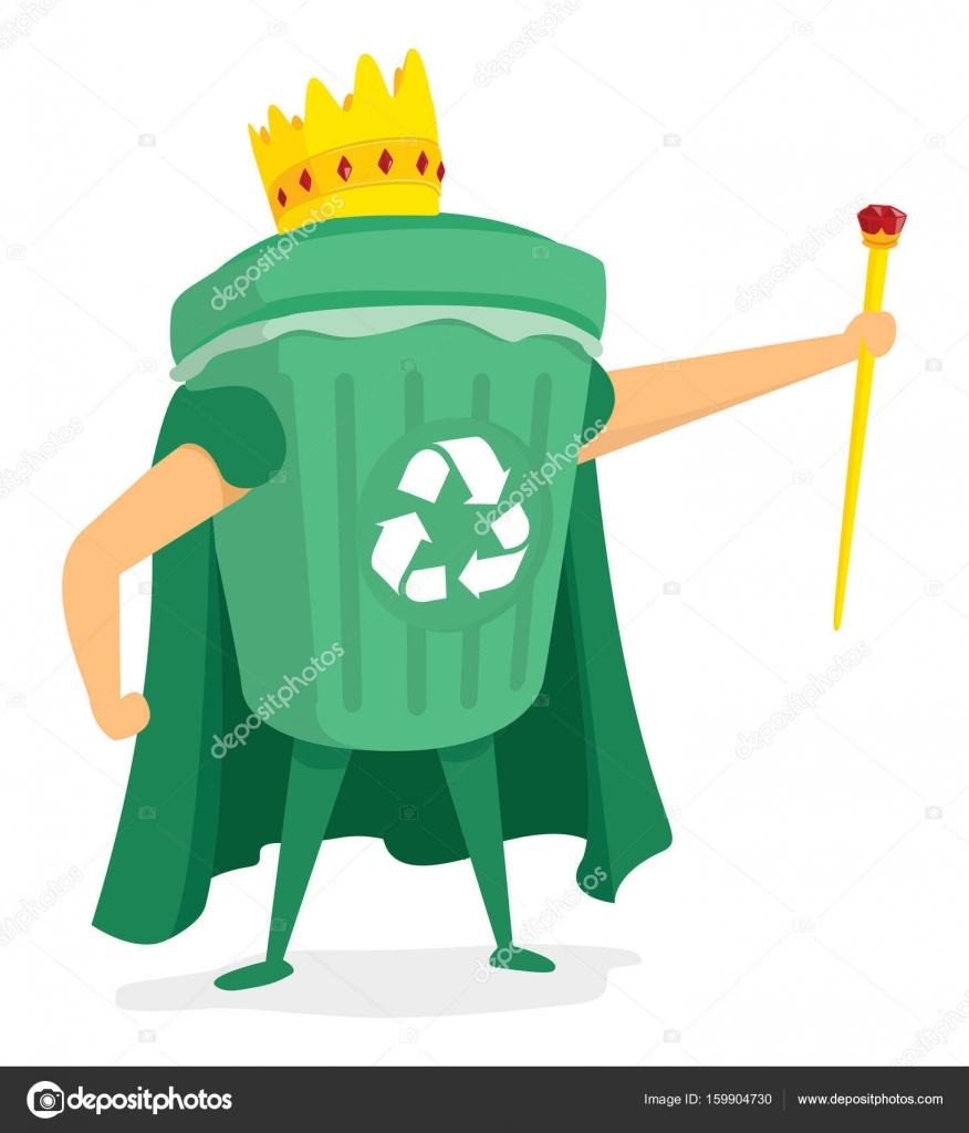 Reciclar rey de pie con capa Vector de stock por ©Curvabezier 159904730