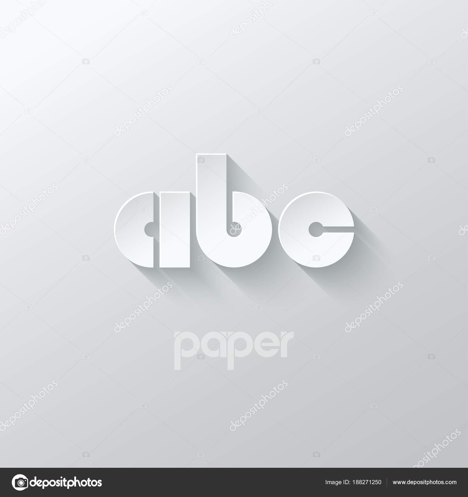 Letter A B C logo alphabet icon paper set background Stock Vector by ...