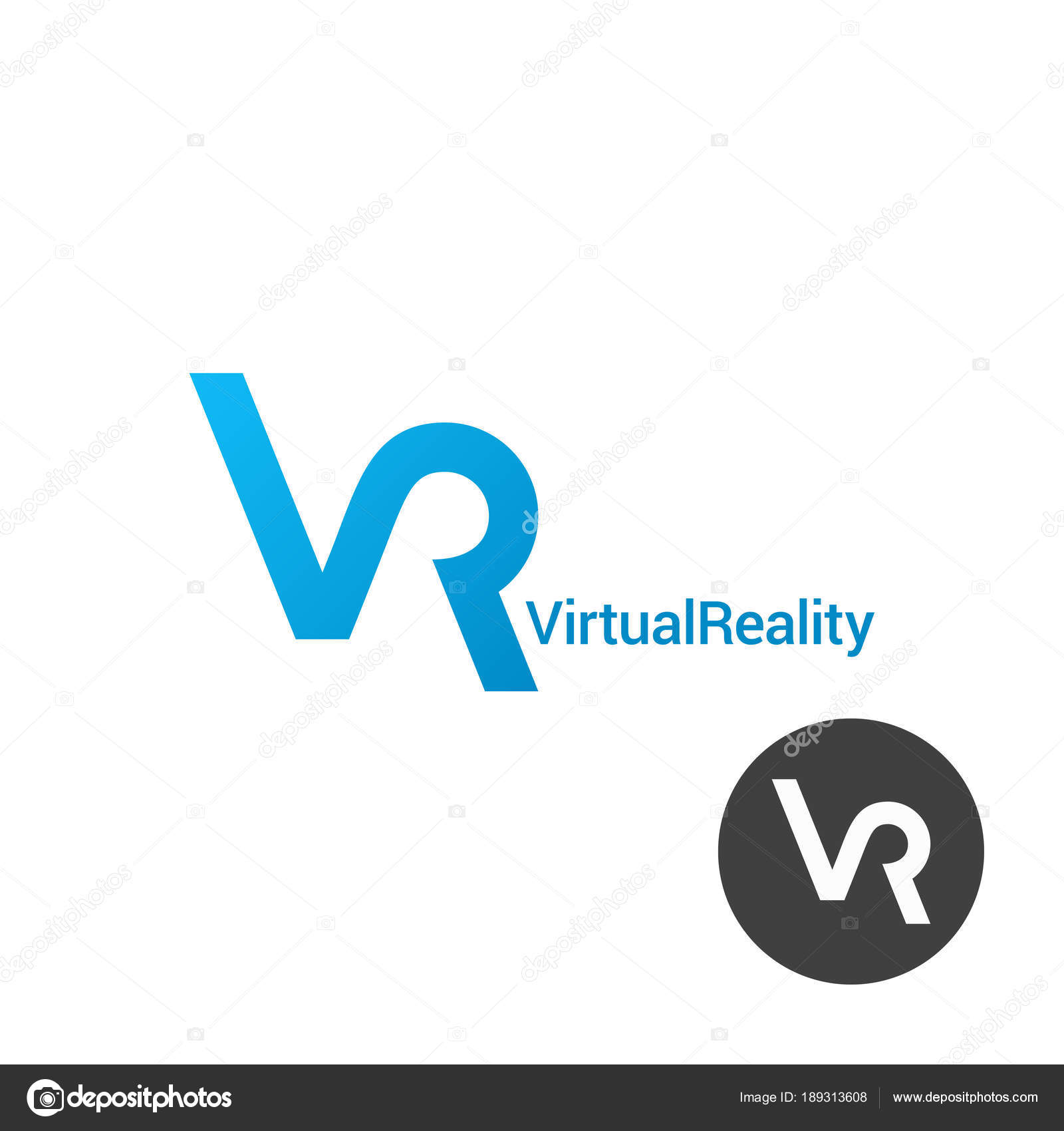 Logo VR. Realtà virtuale su sfondo bianco - Vettoriale Stock di ...