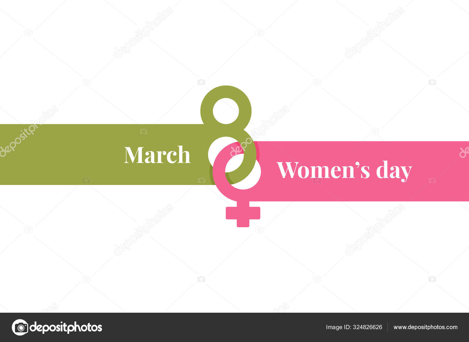 8 march banner. Womens day card on white Stock Vector Image by ...