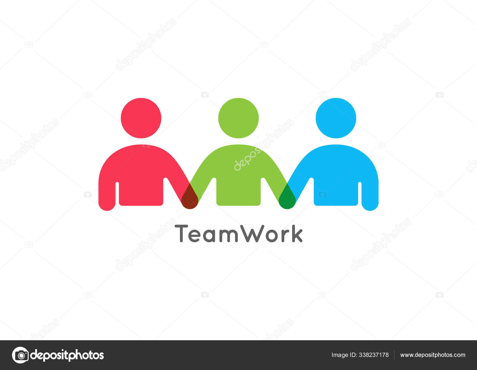 Teamwork concept logo. Team work icon on white Stock Vector Image by ...