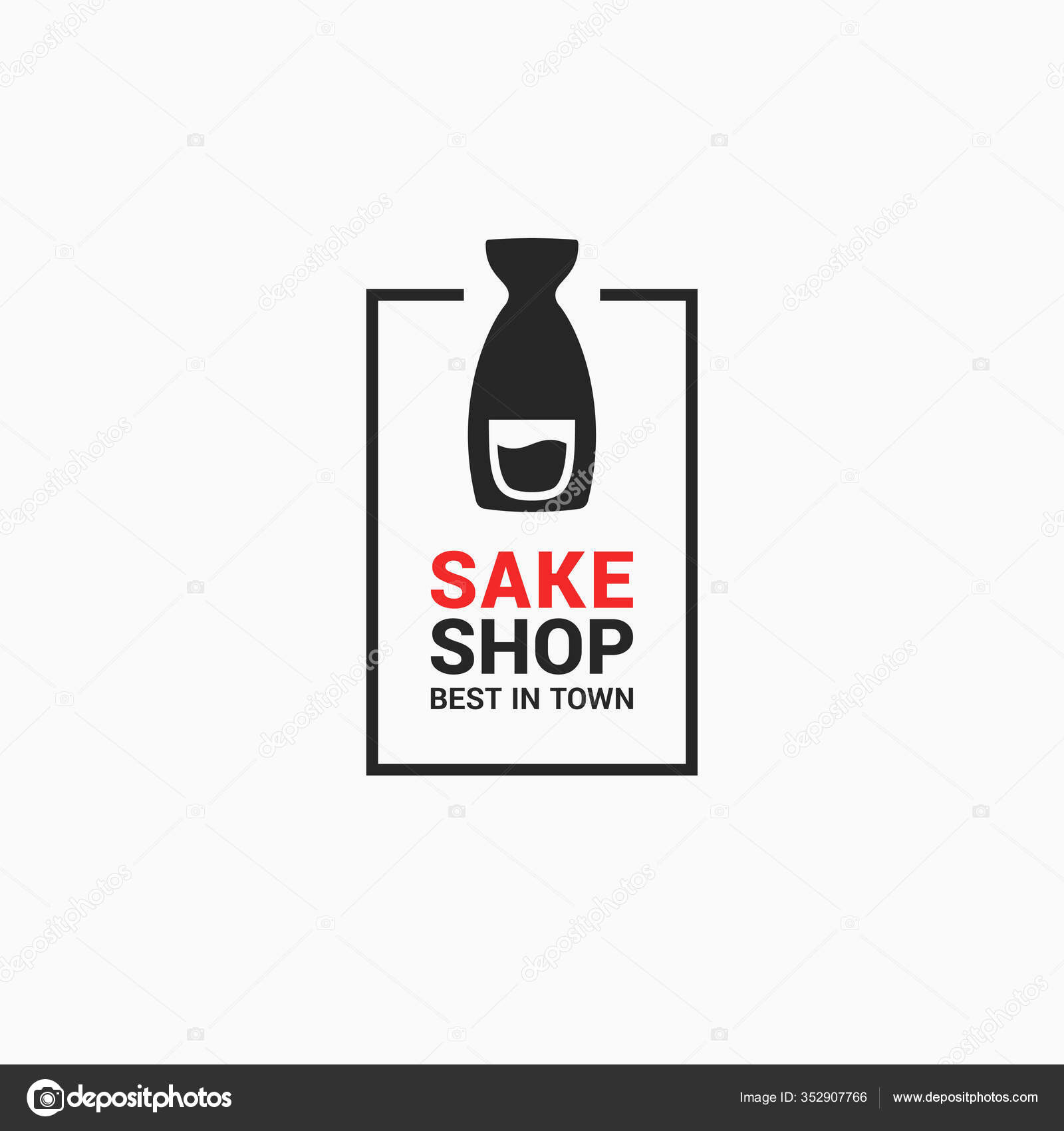 Sake shop logo. Sake bottle on white background Stock Vector Image by ...