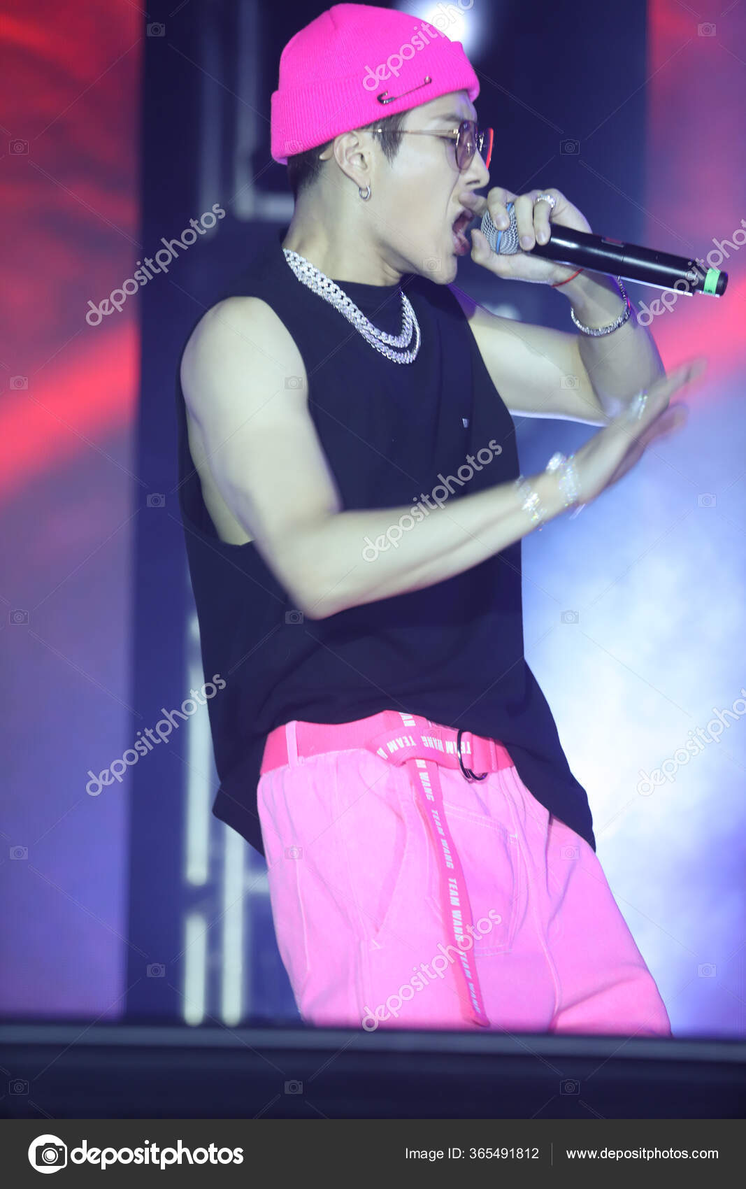 Hong Kong Rapper Singer Dancer Jackson Wang Sings Dances His – Stock ...