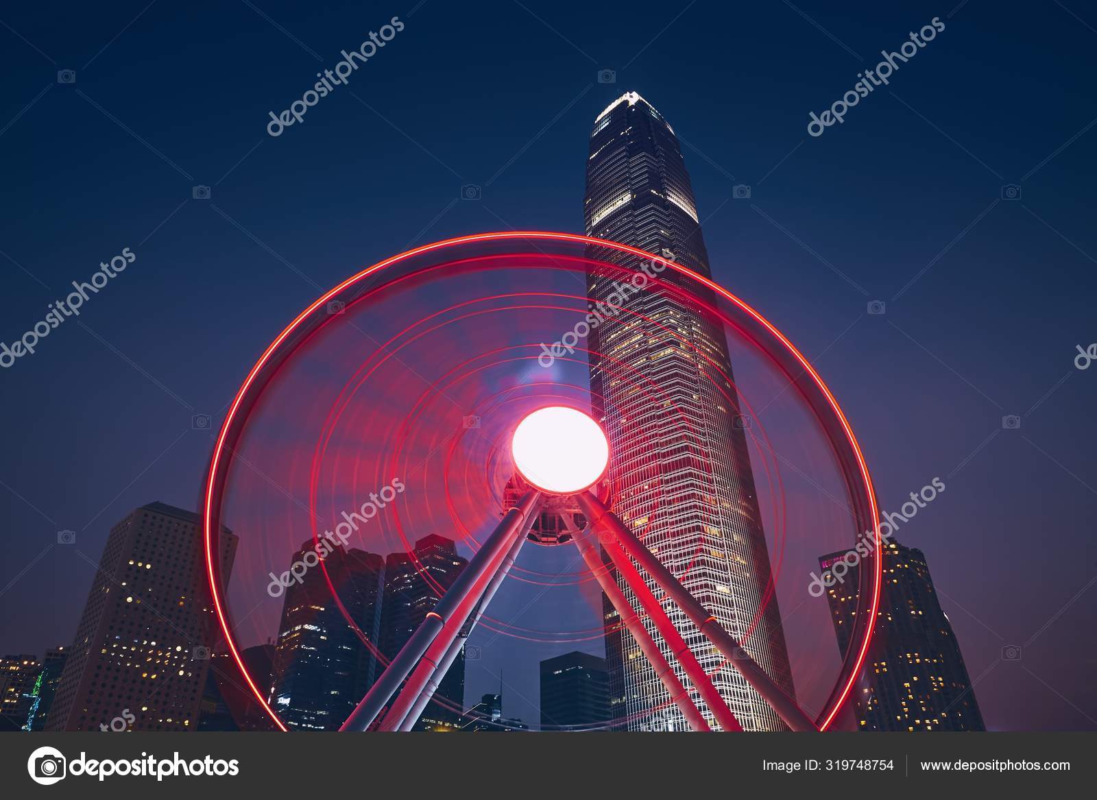 Observation Wheel against urban skyline — Stock Photo © Chalabala ...