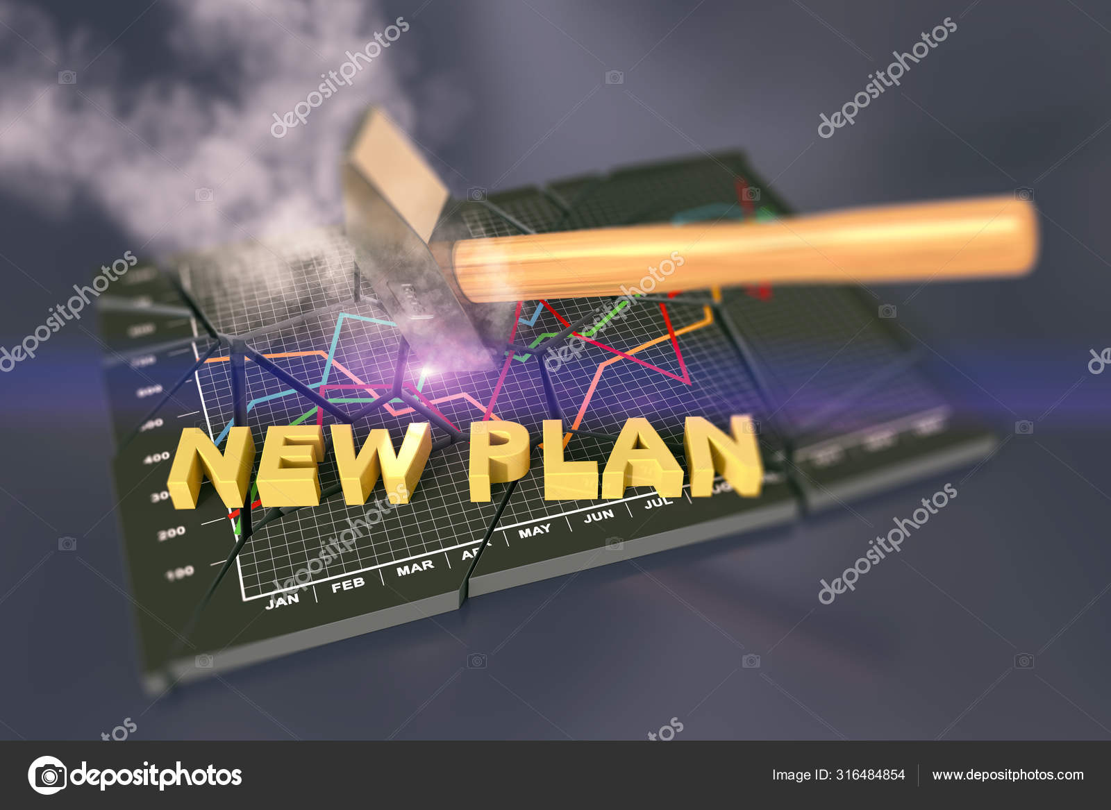 Breaking old plan and starting a new planning — Stock Photo © Violka08 ...