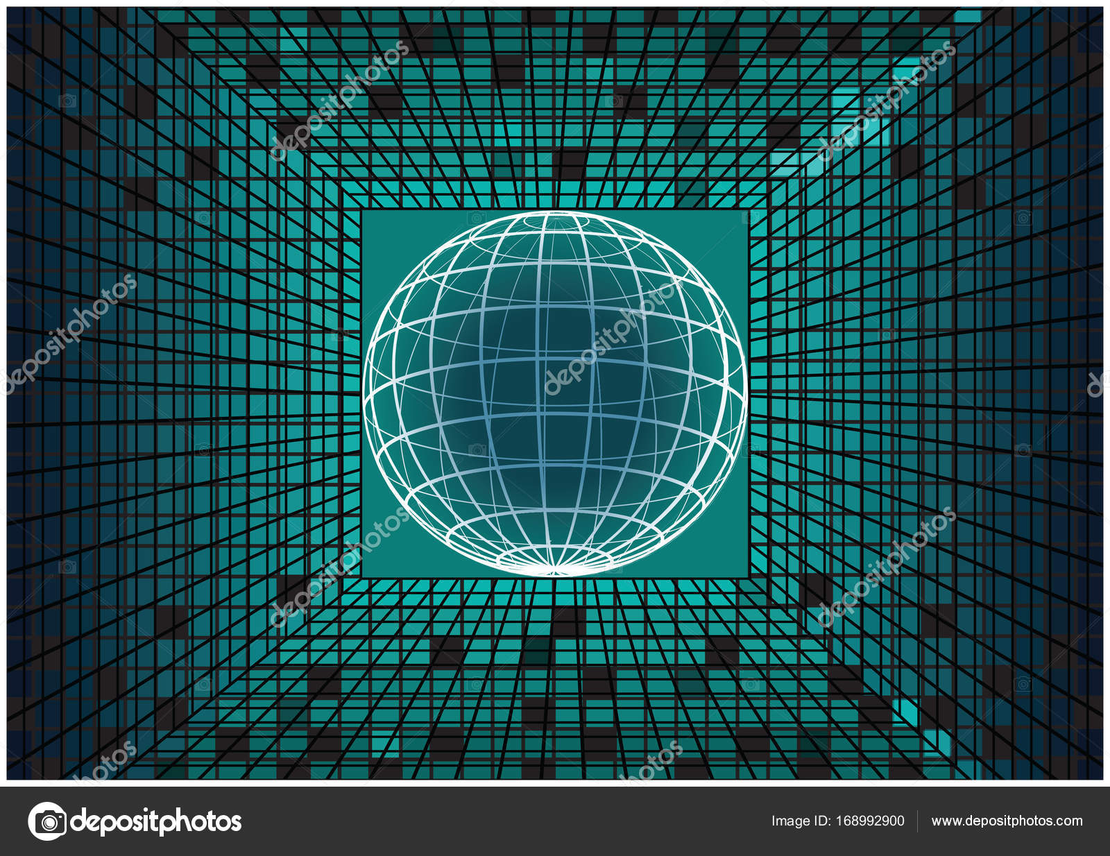 Wallpapers: matrix 3d | Matrix vector background of grid world globe on ...