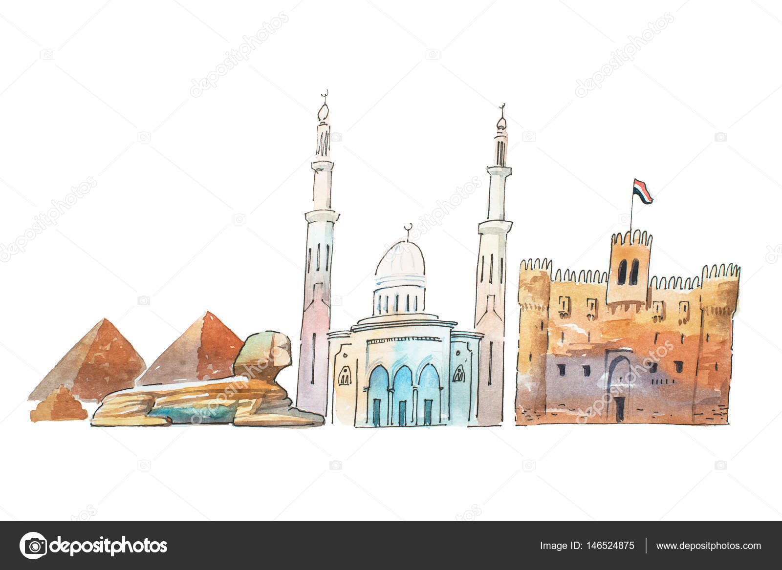 Cairo Egypt Skyline Stock Illustration by ©undrey #146524875