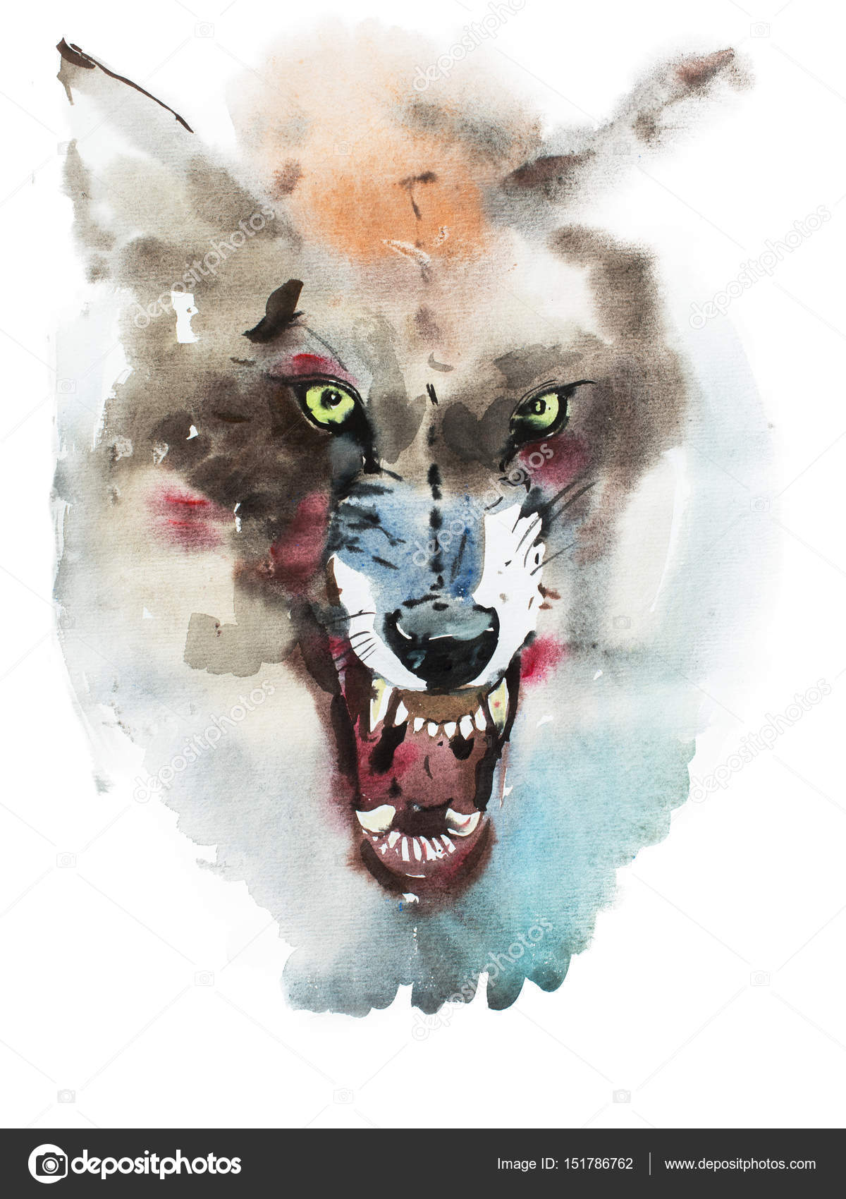 Angry Wolf Painting