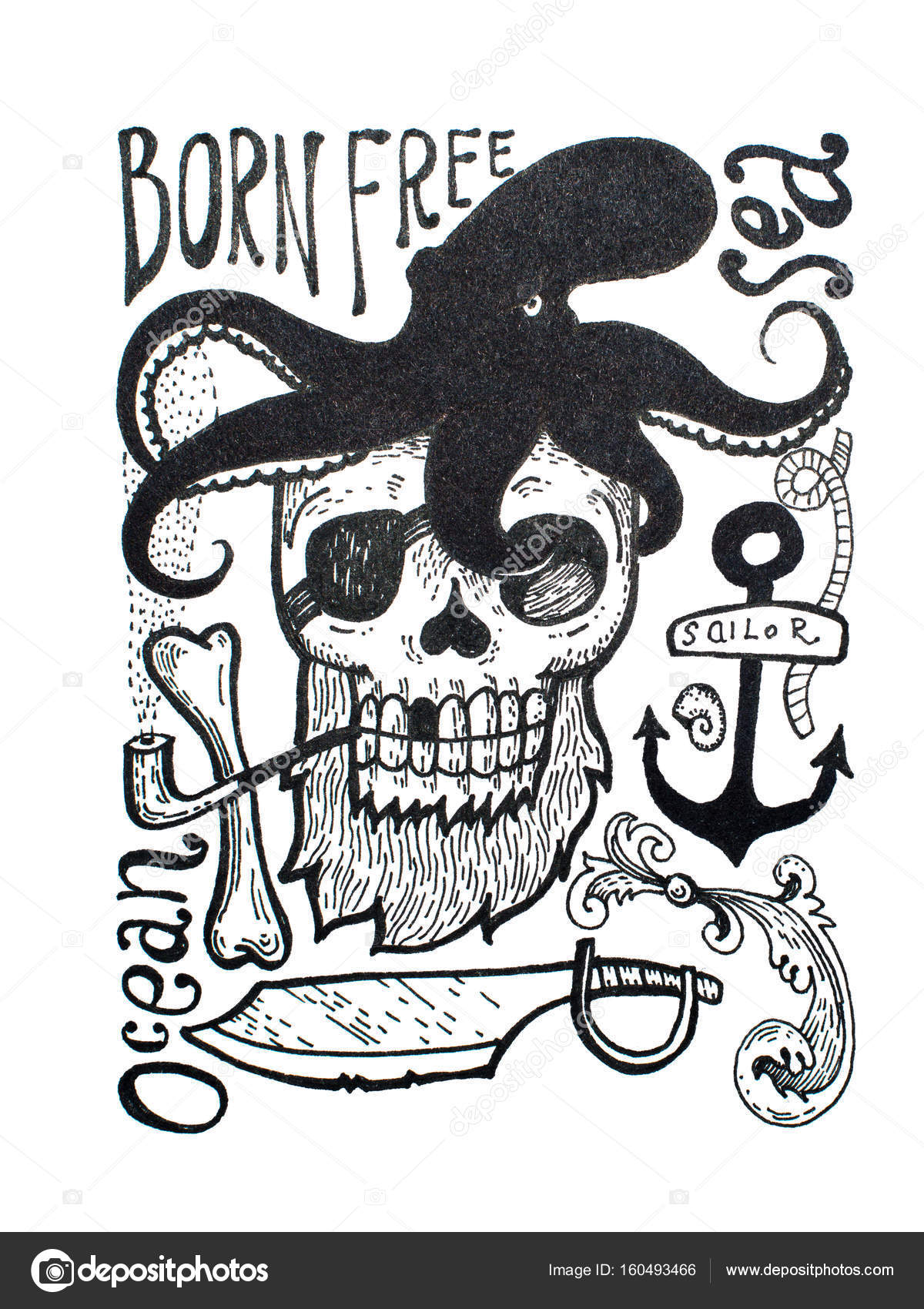 Octopus Jolly Roger Tattoo