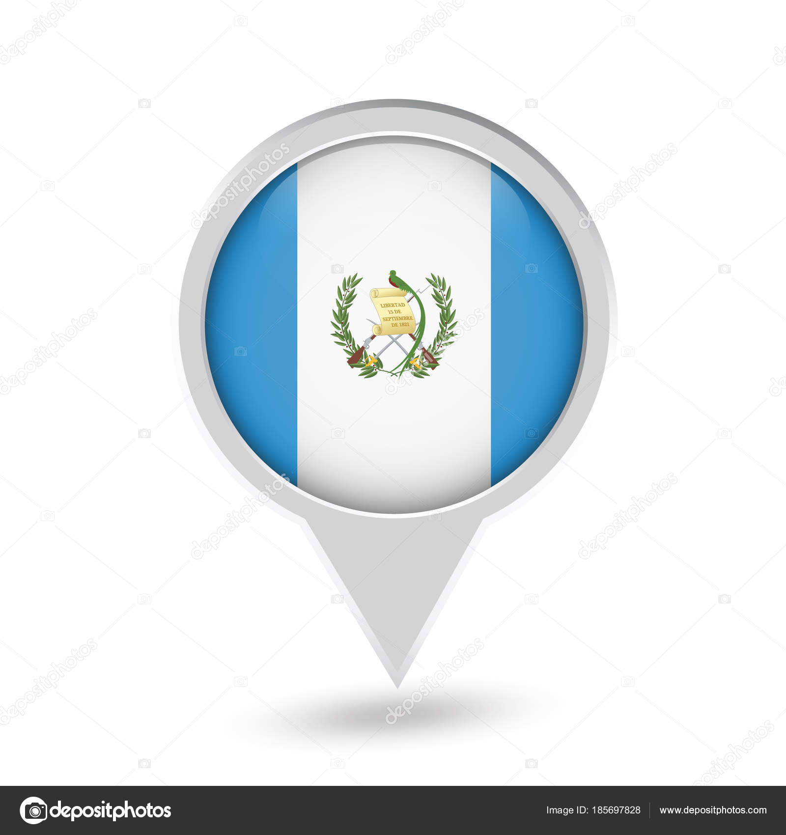 Guatemala Flag Round Pin Icon Stock Vector by ©Livenart 185697828