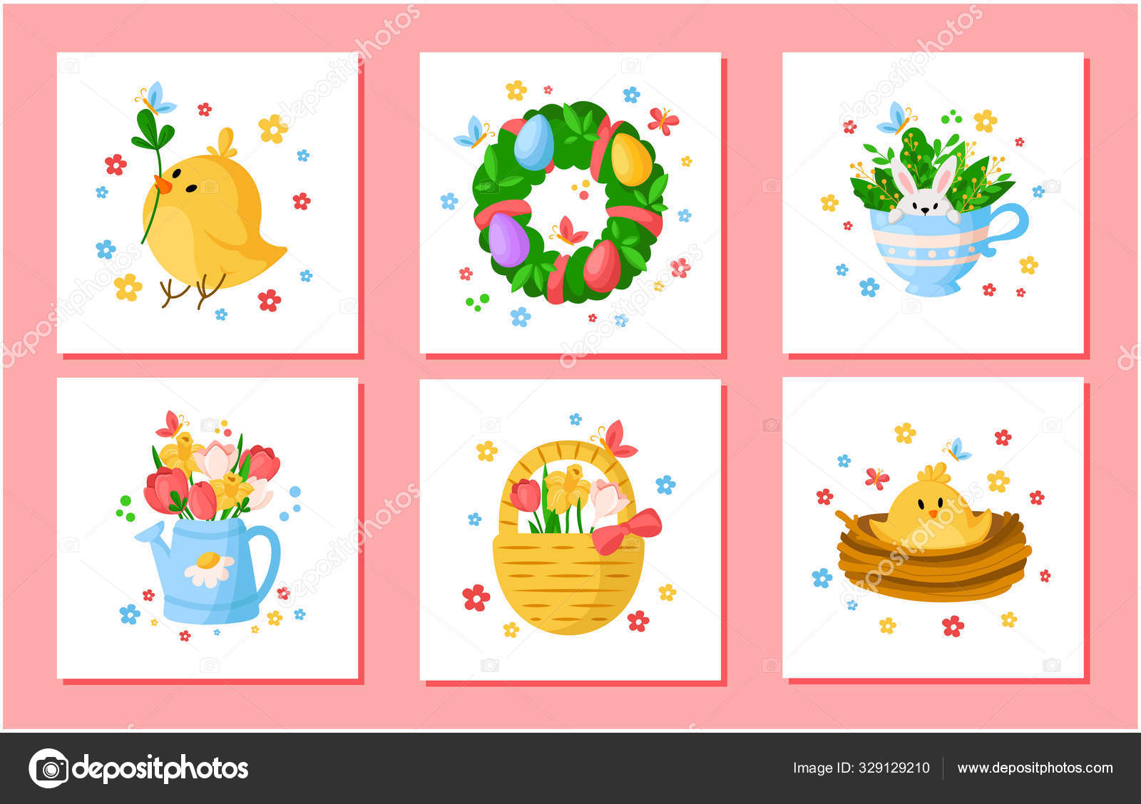 Cartoon easter day set Stock Vector by ©Sunniwa 329129210