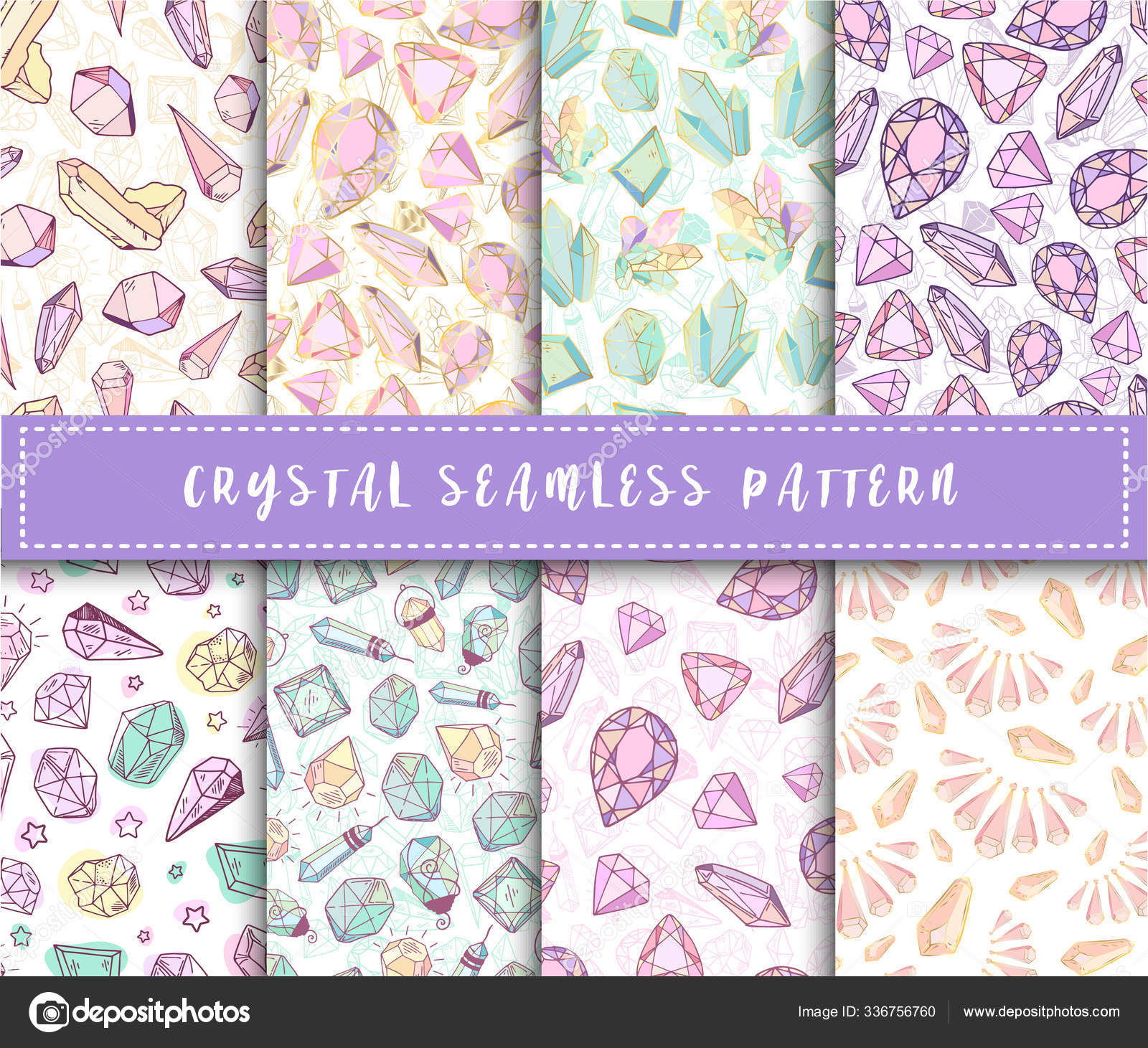 New Crystals Set and patterns Stock Vector Image by ©Sunniwa #336756760