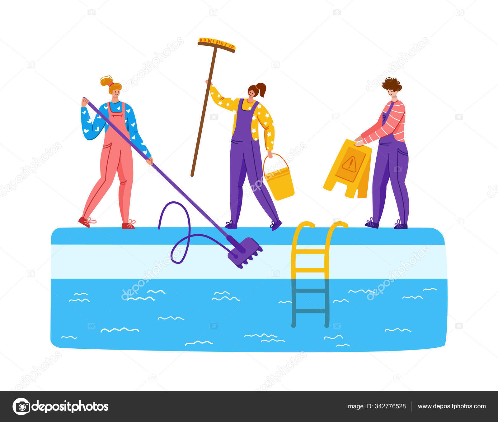 Swimming pool searvcice flat concept Stock Vector by ©Sunniwa 342776528
