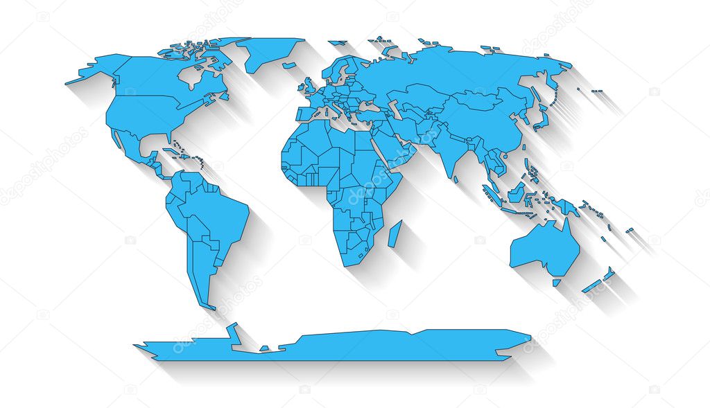 World map flat design Stock Photo by ©kerdazz7 127200434