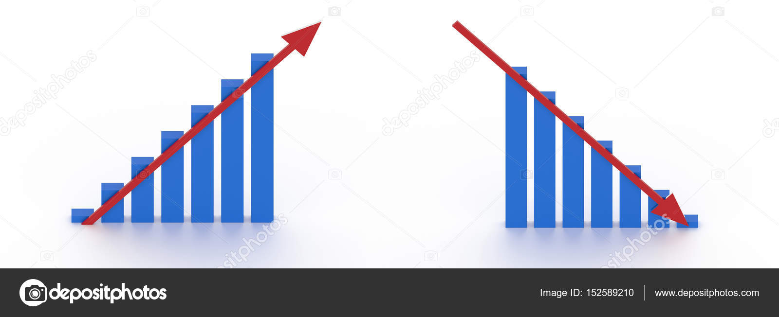Rising and falling chart with arrows Stock Photo by ©kerdazz7 152589210