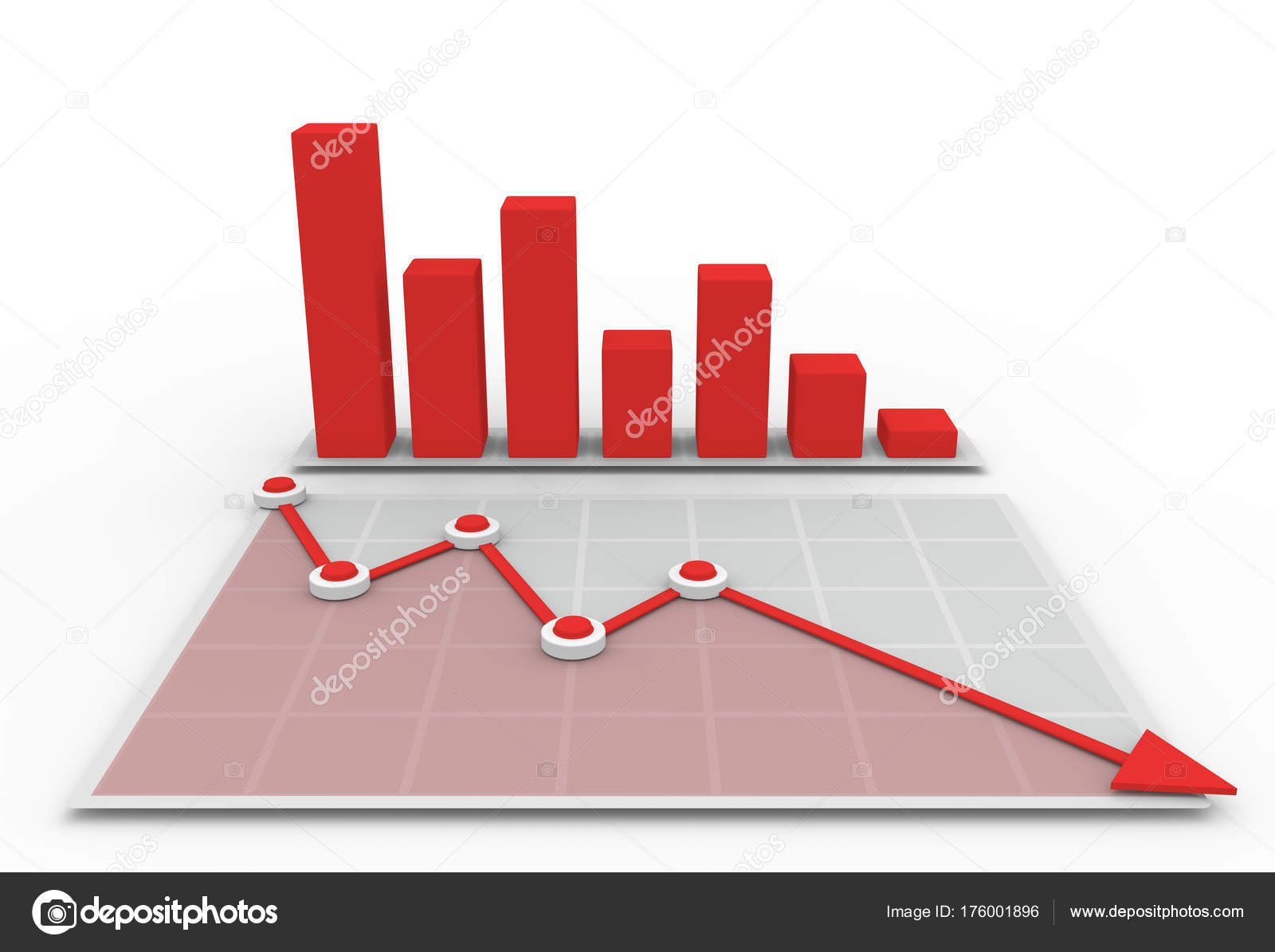 Graphique 3D et diagramme descendant — Photo de stock par ©kerdazz7 ...