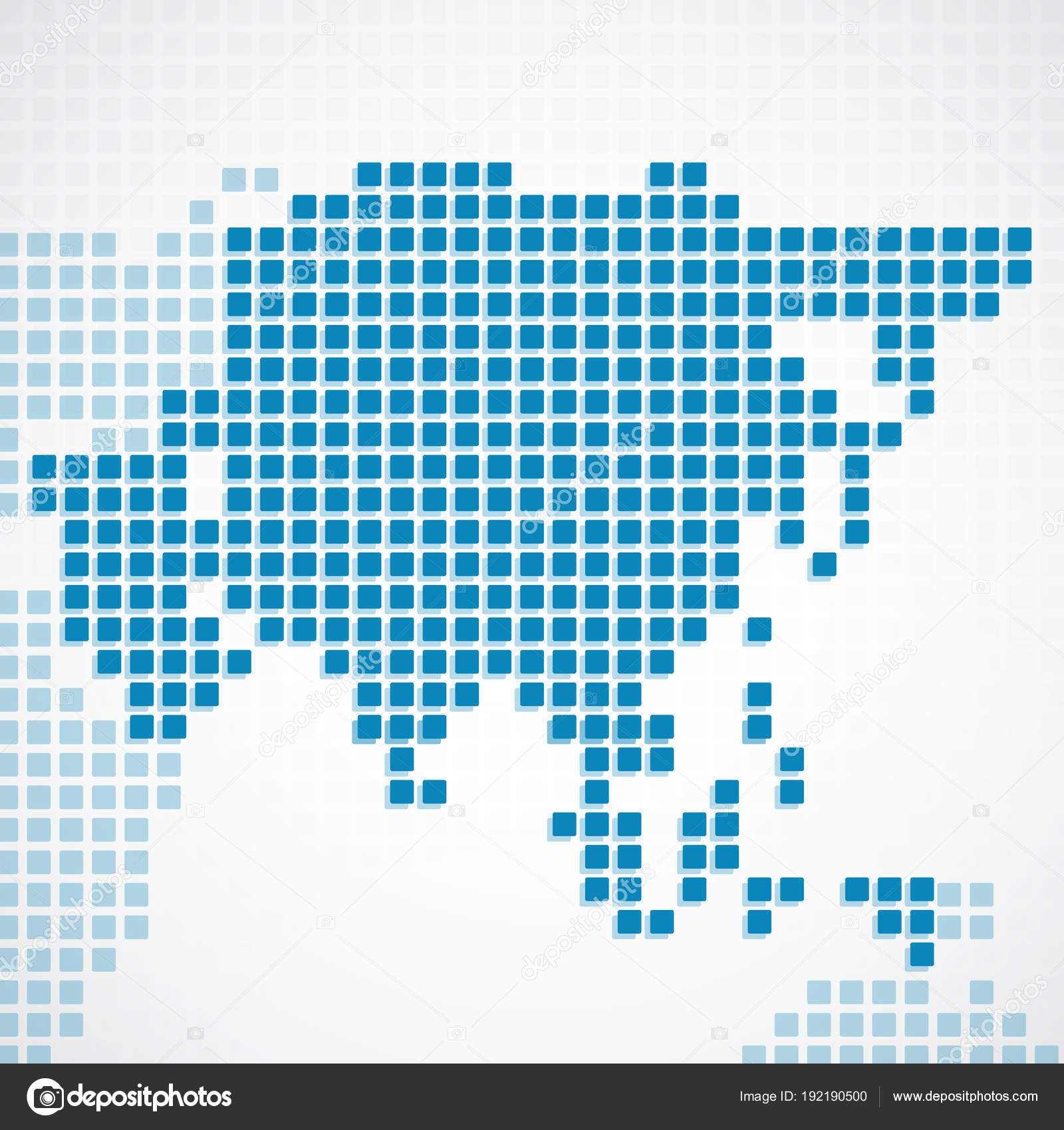 Continent Asia blue dotted map Stock Vector Image by ©kerdazz7 #192190500