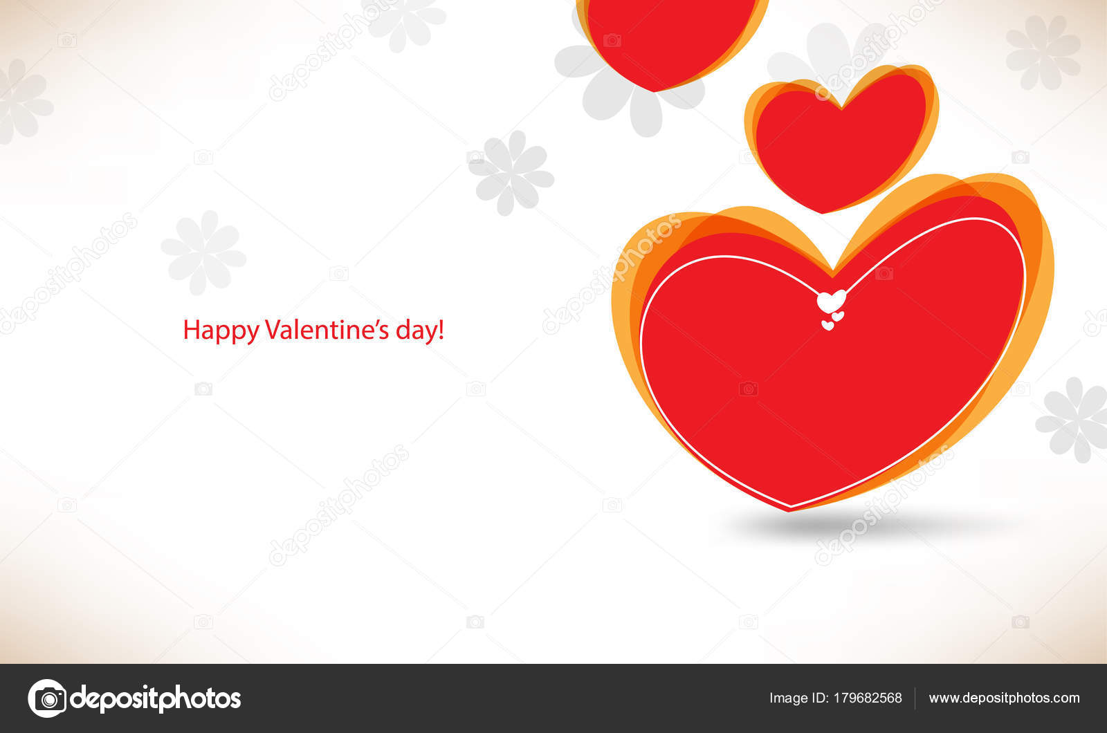 Distorted Heart Silhouette Flowers Valentine's Day Card Stock Vector ...