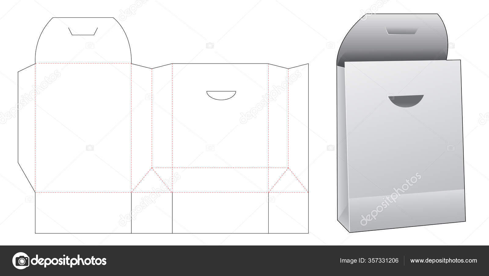 Paper Bag Die Cut Template Stock Vector by ©Valueinvestor 357331206