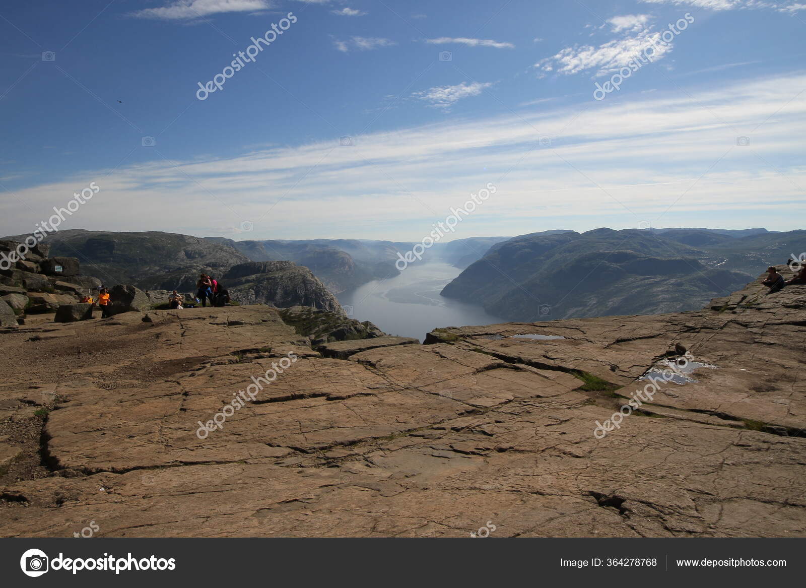 Preikestolen Famous Cliff Norwegian Mountains Stock Photo by ...