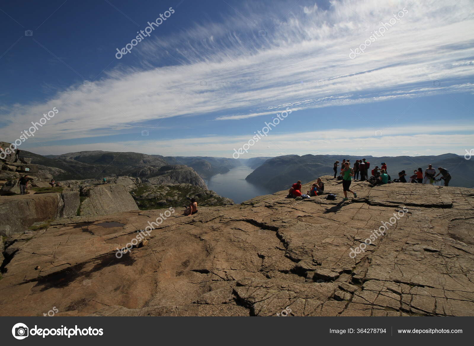 Preikestolen Famous Cliff Norwegian Mountains Stock Photo by ...