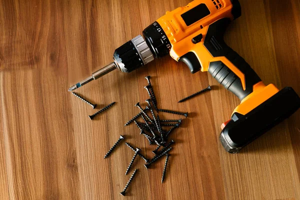 screwdriver with nails, construction tools for repair, nobody - Stock ...