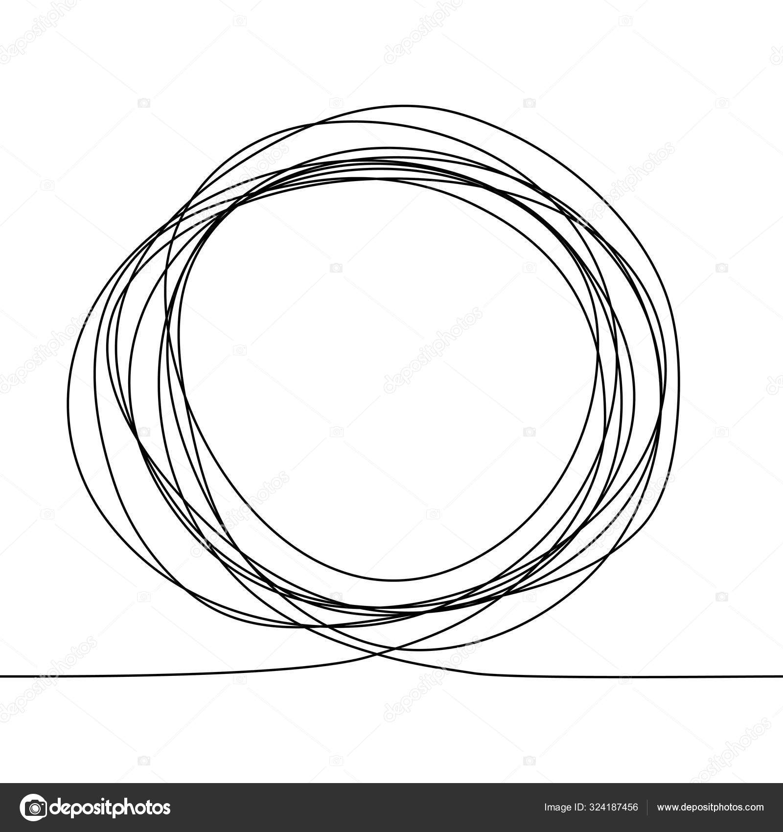 Continuous One Line Drawing Frame Sketch Technique Constant Black ...