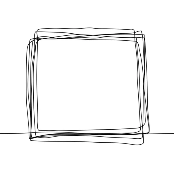 Continuous One Line Drawing Frame Sketch Technique Constant Black ...