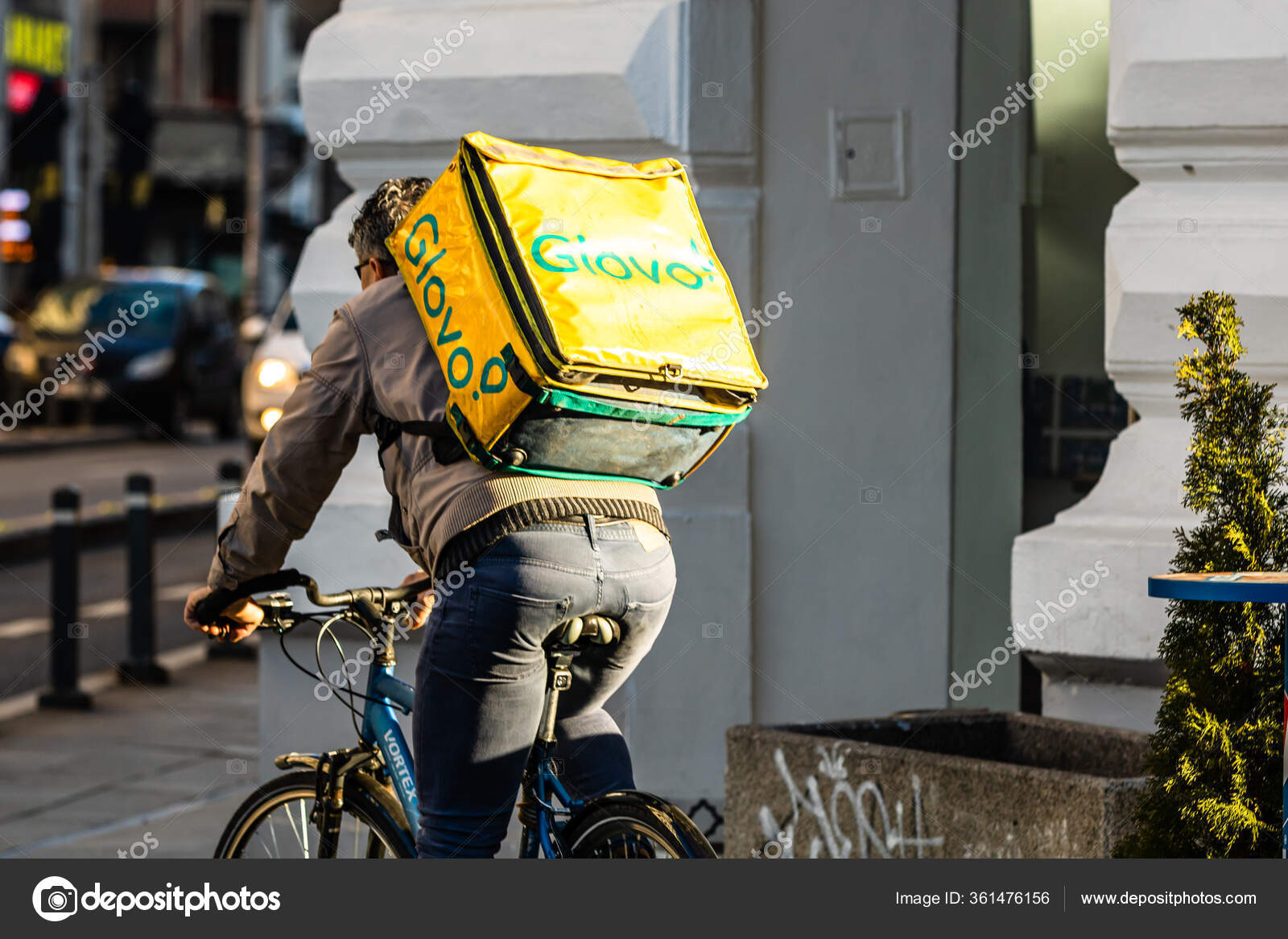 Glovo Food Delivery Courier Bike Restaurants Closed Only Deliveries Allowed — Stock Editorial ...