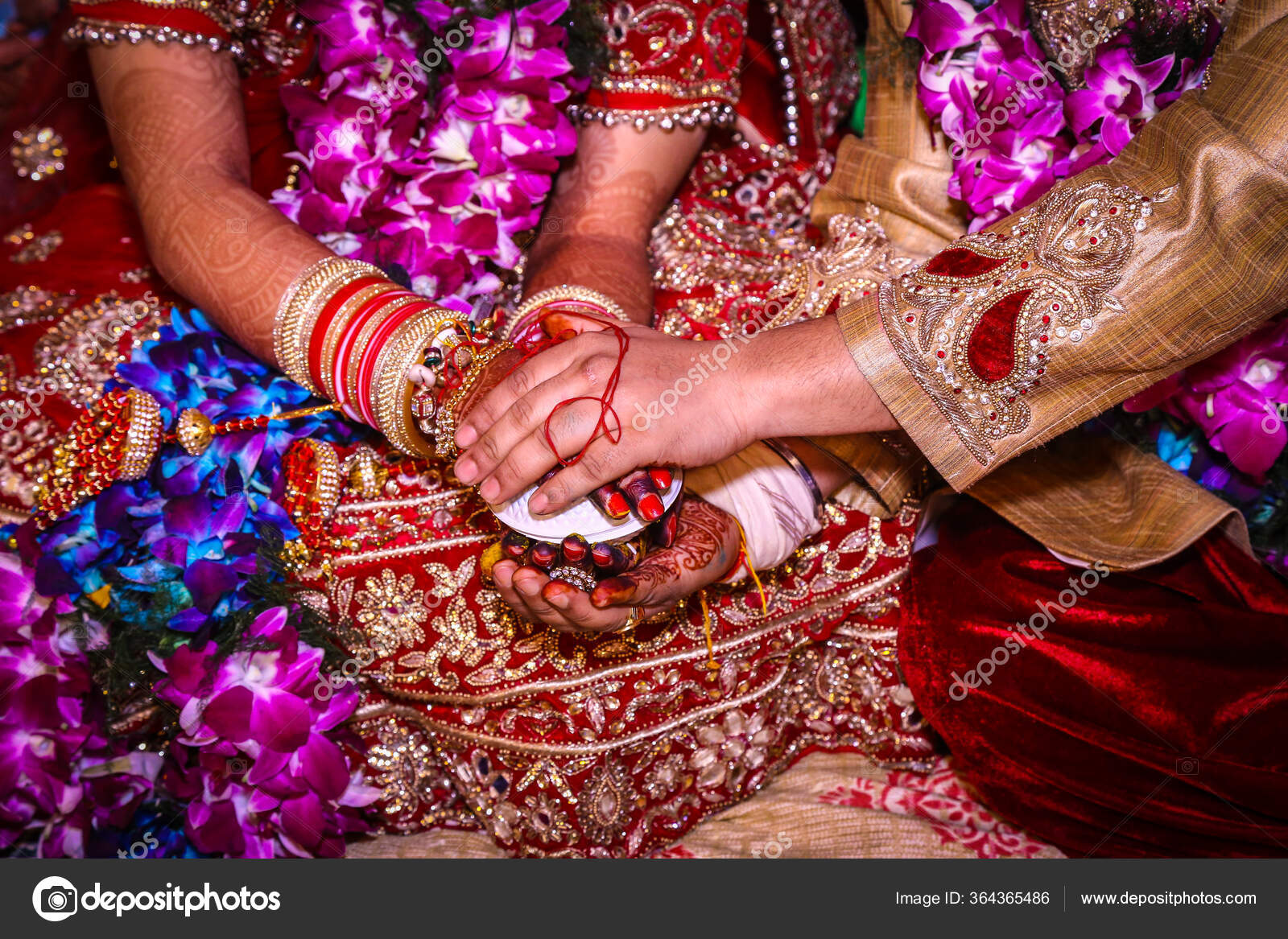 Indian Wedding Couple Nice Hands Promise Bride Groom Stock Photo by ...