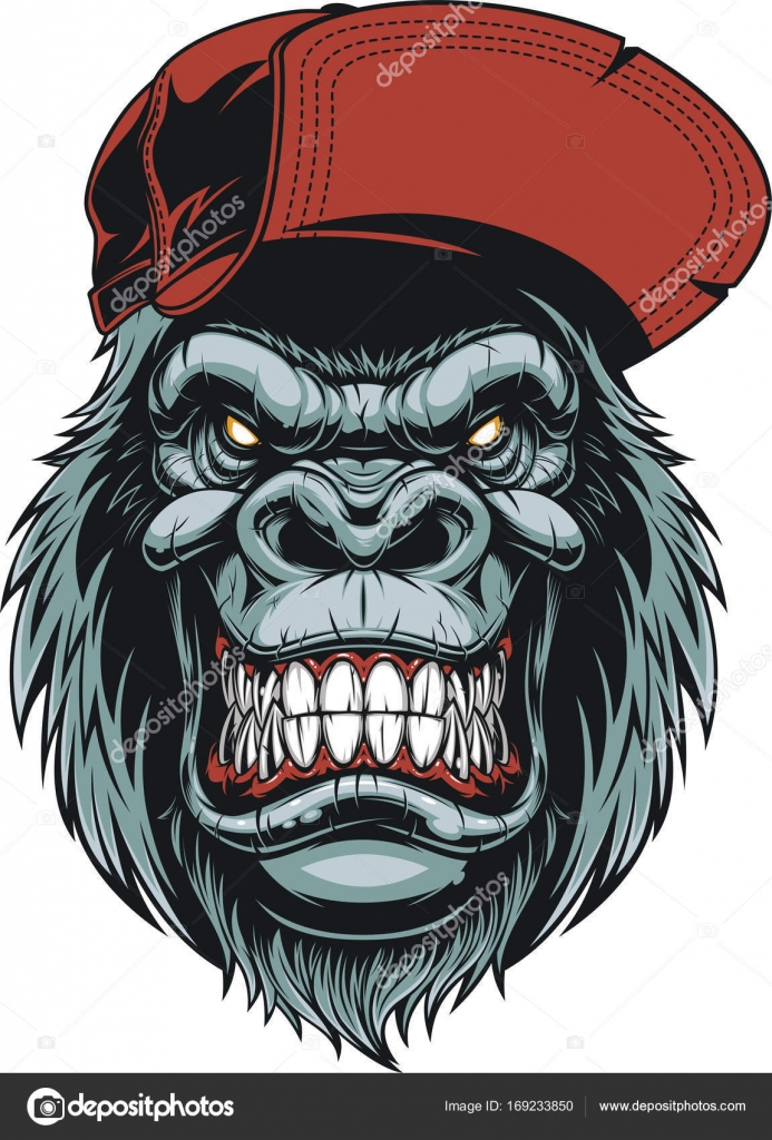 Monkey's head in a baseball cap Stock Vector Image by ©Andrey_Makurin ...