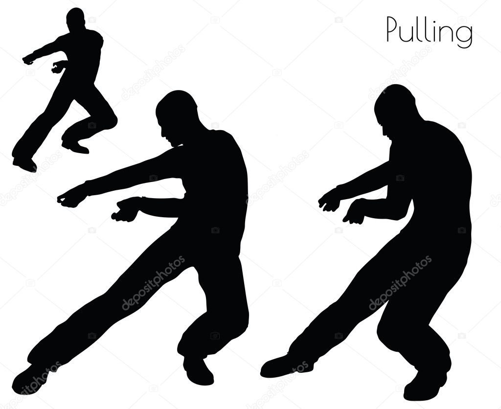 Man in Pulling Action pose Stock Vector by ©Istanbul2009 127432596