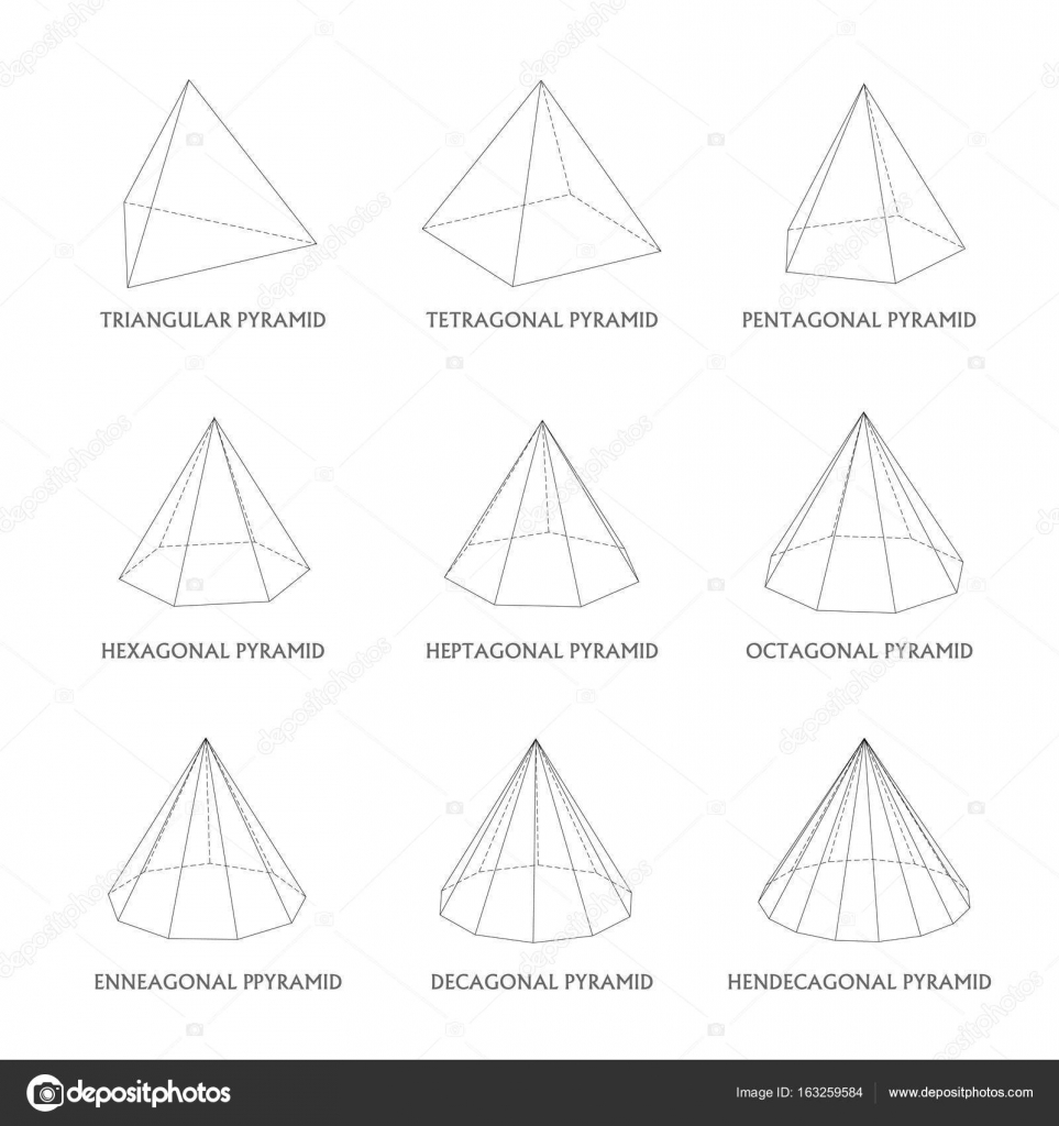 3d pyramids template. Realistic with shadow — Stock Vector ...