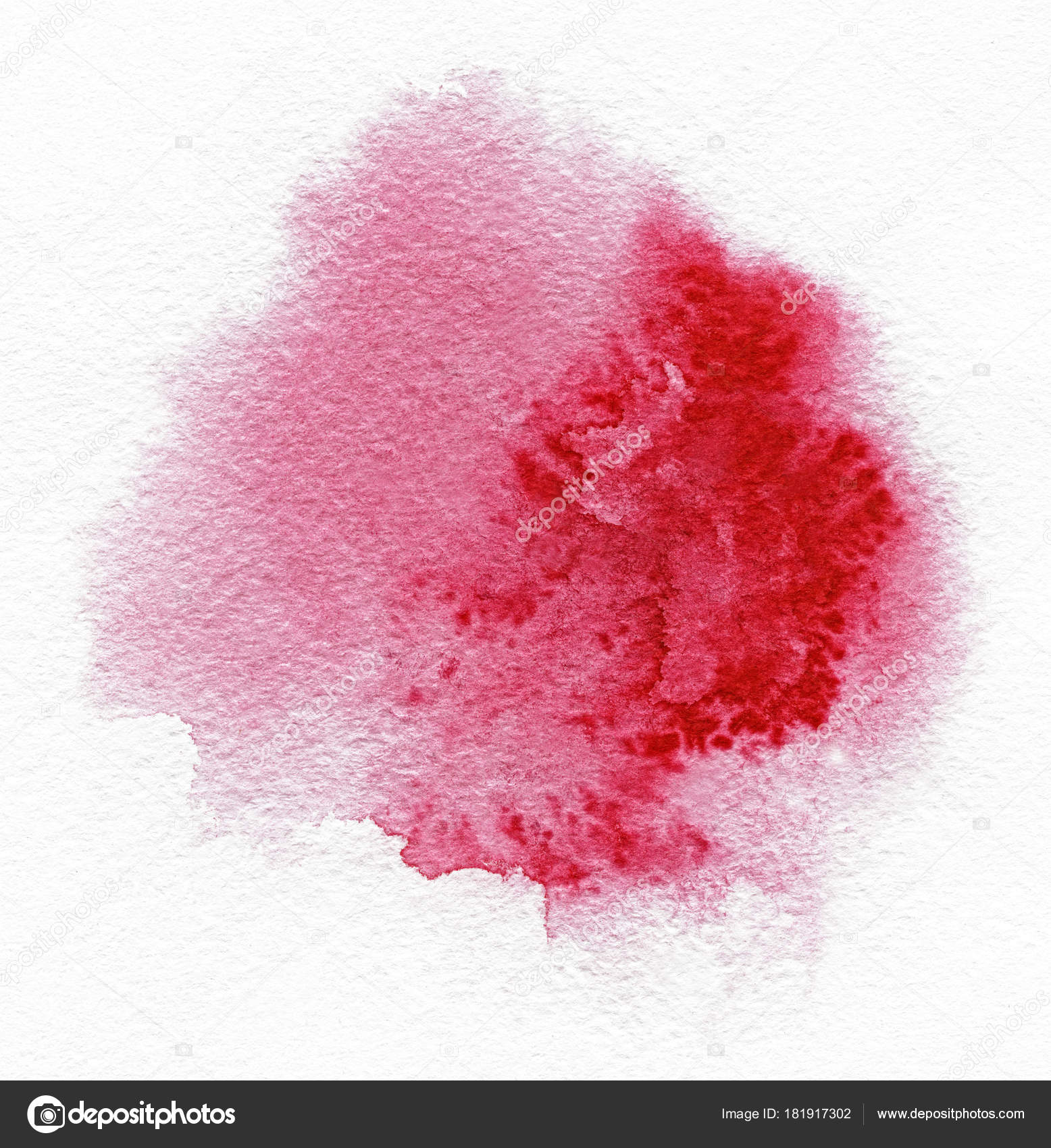 Watercolor. Abstract red spot on watercolor paper. Ink drop. Beautiful ...