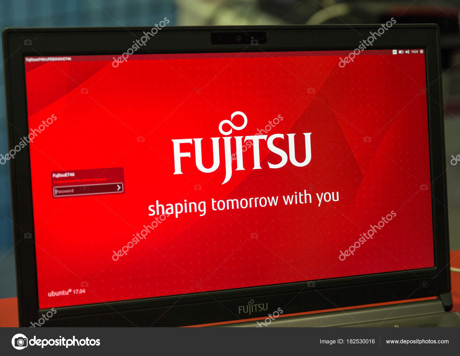 Fujitsu booth at CEE 2017 in Kiev, Ukraine — Stock Editorial Photo ...