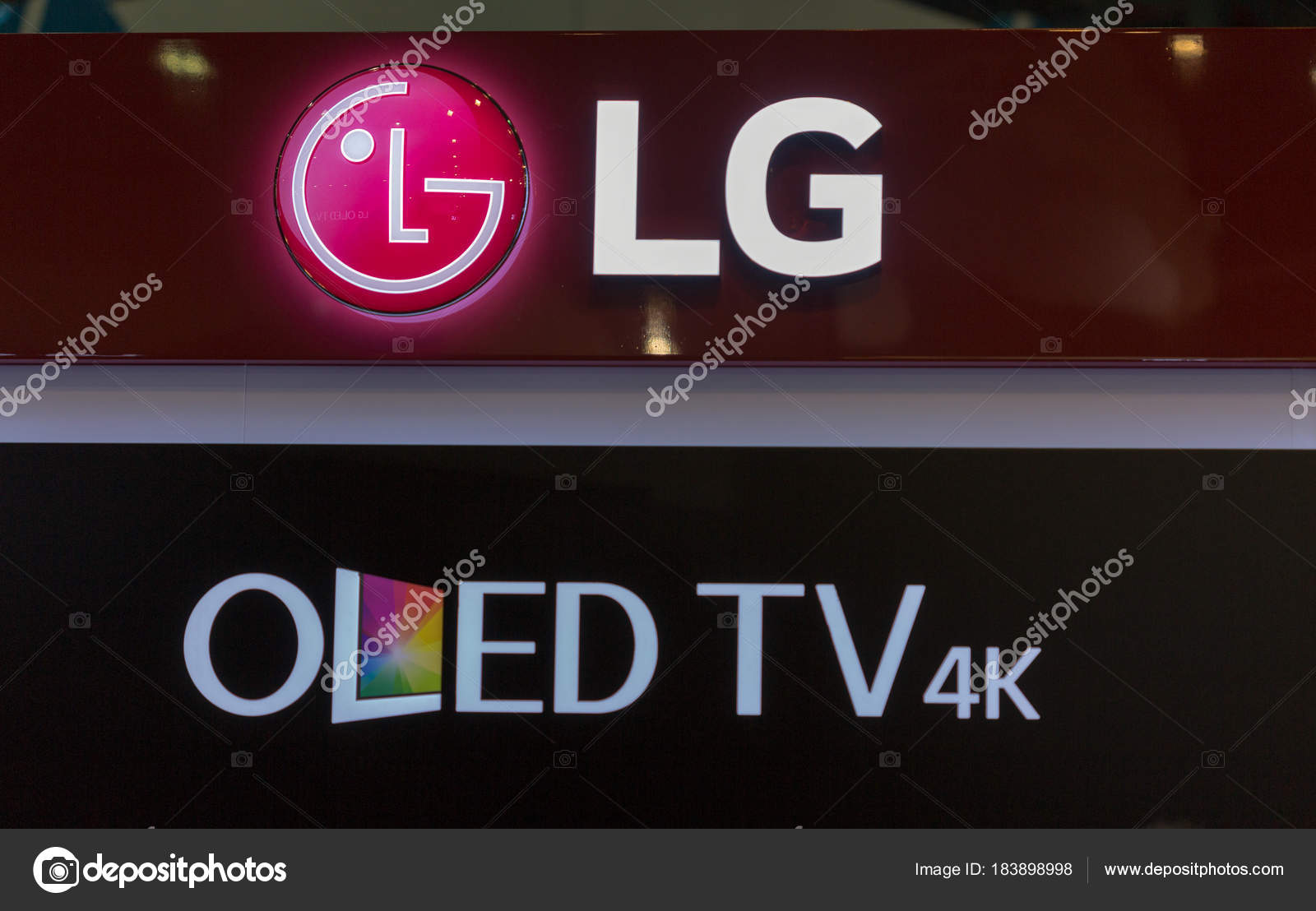 LG OLED logo on booth at CEE 2017 in Kiev, Ukraine. – Stock Editorial ...