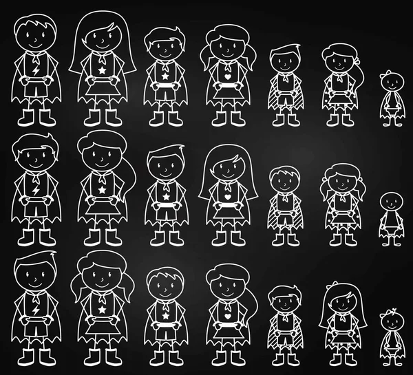 Chalkboard stick people Vector Art Stock Images | Depositphotos