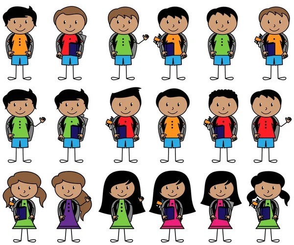 Stick figure kids Vector Art Stock Images | Depositphotos