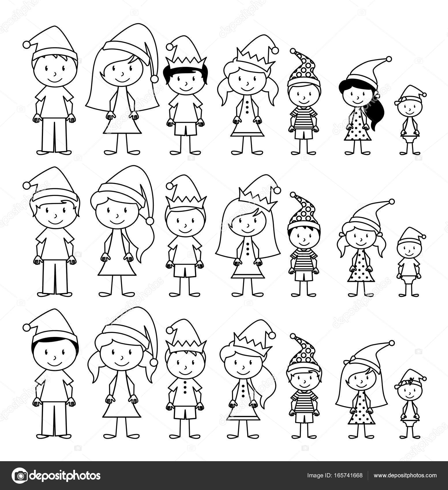 Stick Family Vector