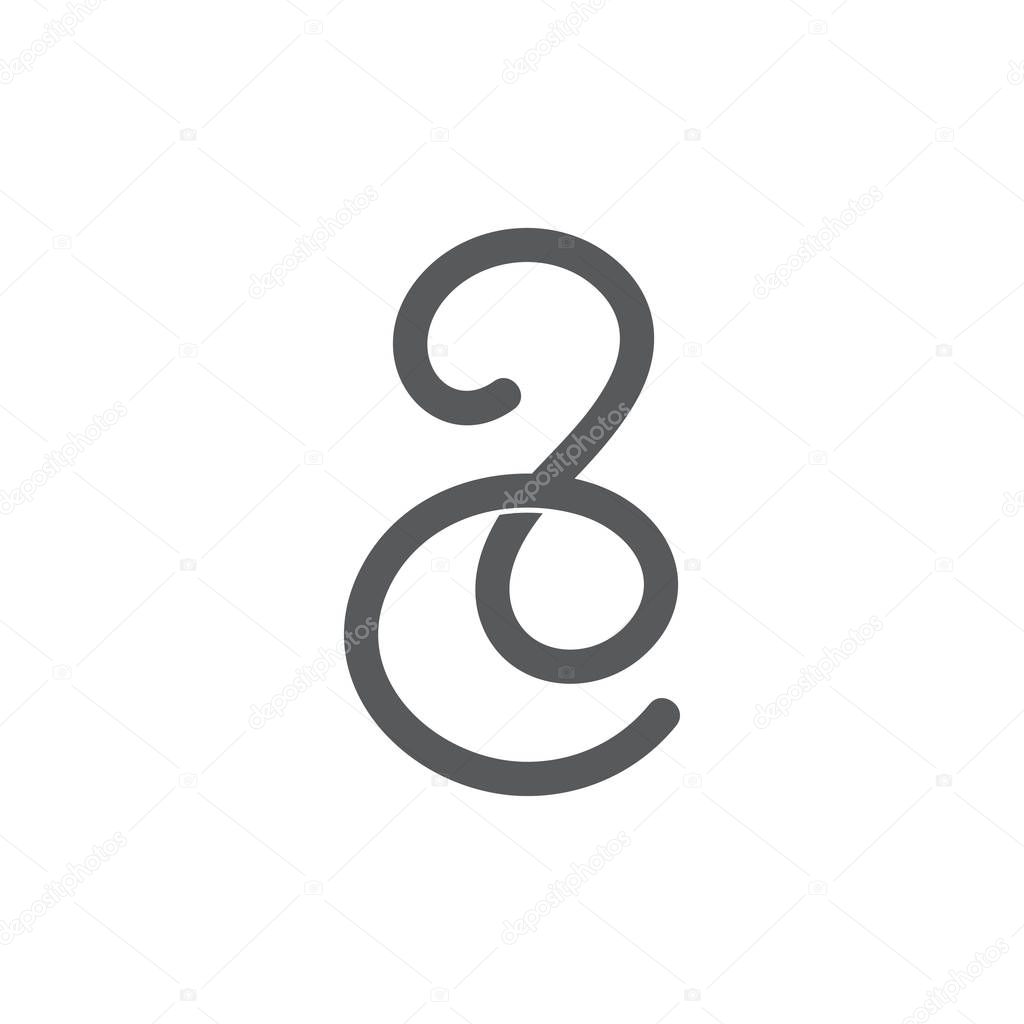 letra 2c cinta curvas bucle logo vector 2025