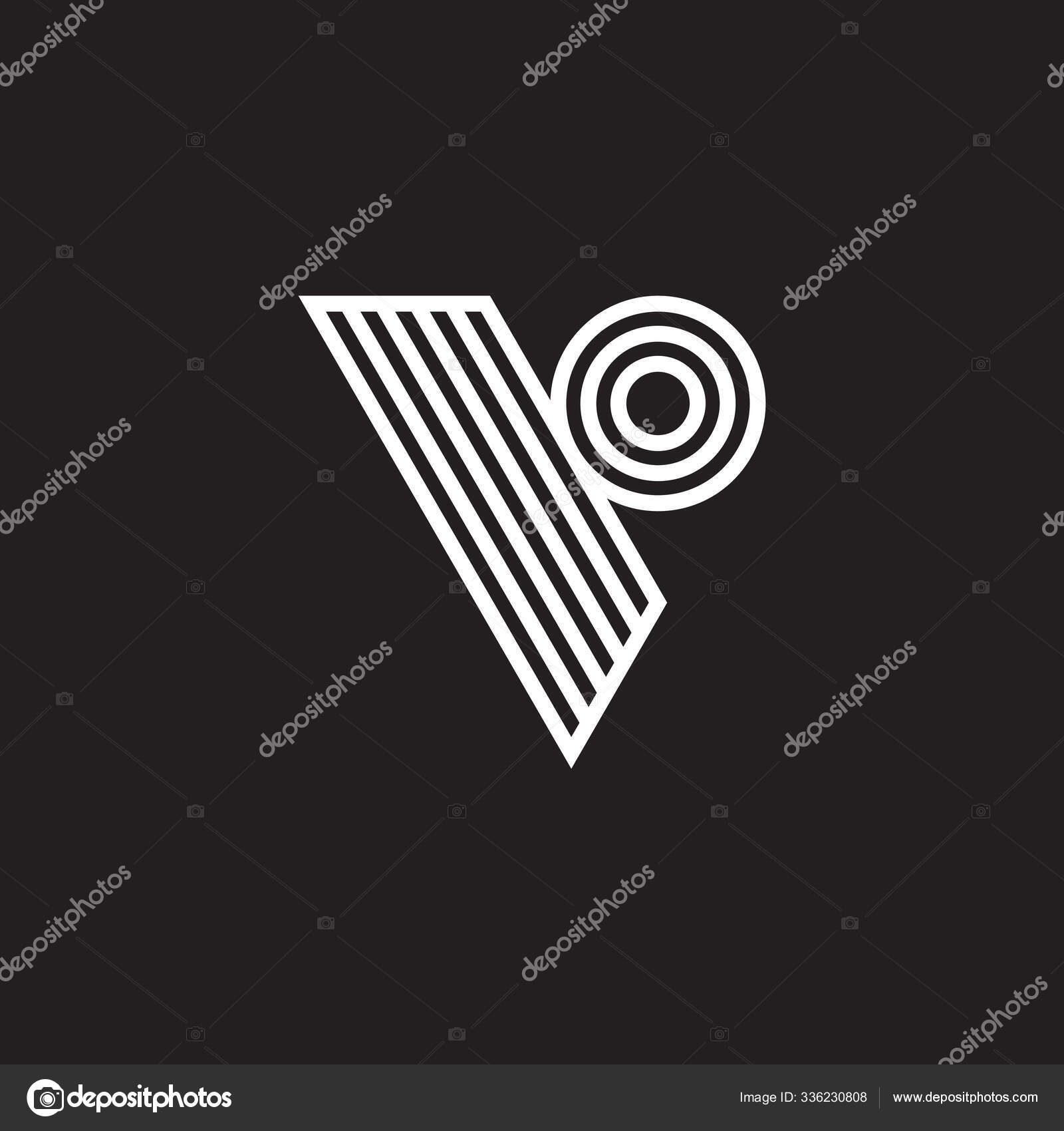 Abstract letter v circle triangle stripes lines logo vector Stock ...
