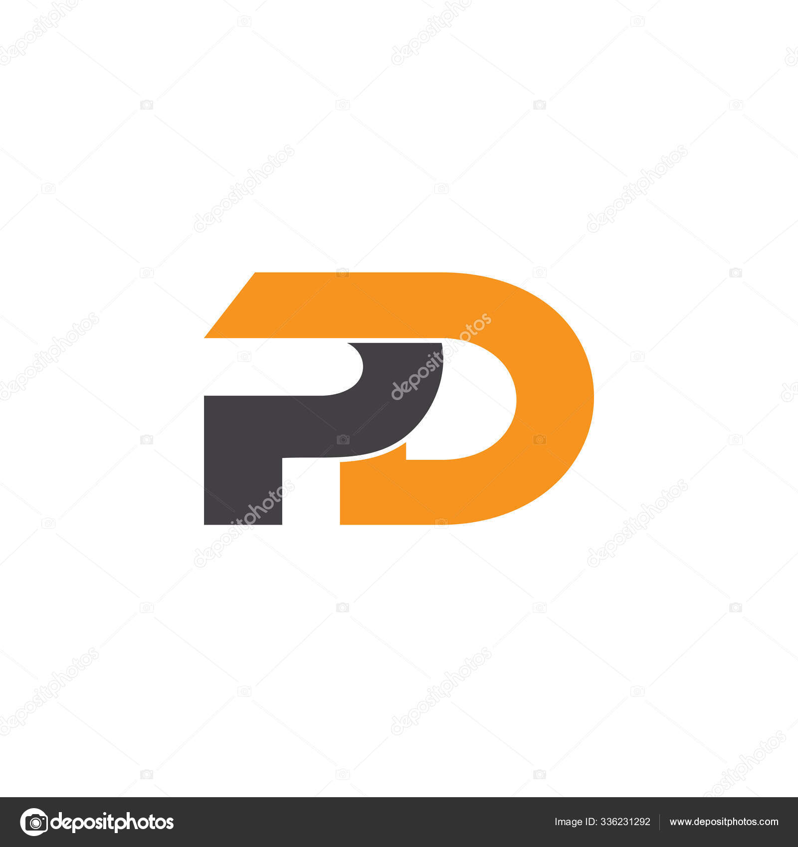 Letter pd symbol linked geometric design logo vector Stock Vector Image ...