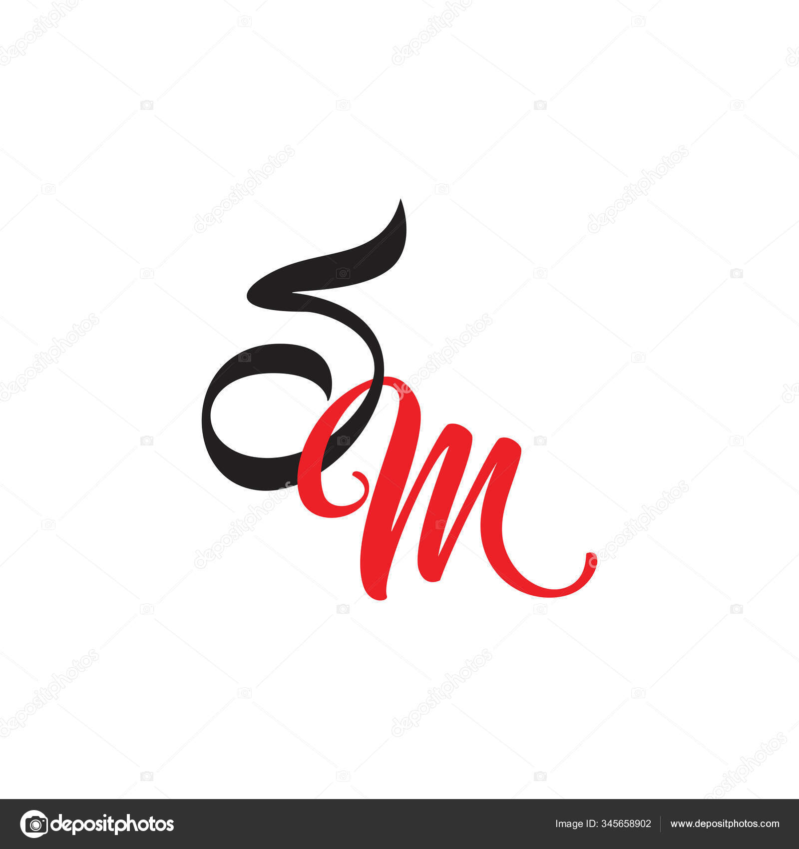 Letras sm simple enlace cinta logo vector Vector de stock por ...