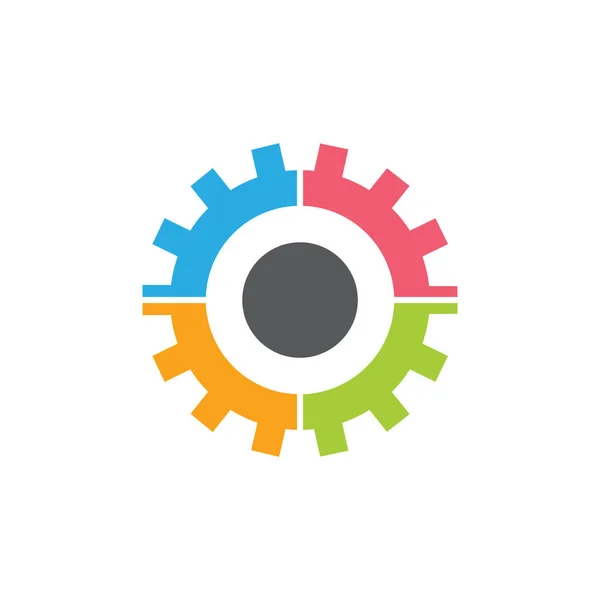 Three Colorful Cog Machine System Symbol Vector Stock Vector Image by ...