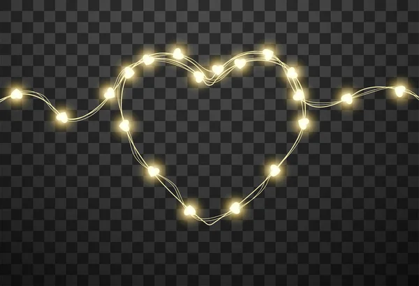 Heart shaped lights isolated on transparent background, design vector ...