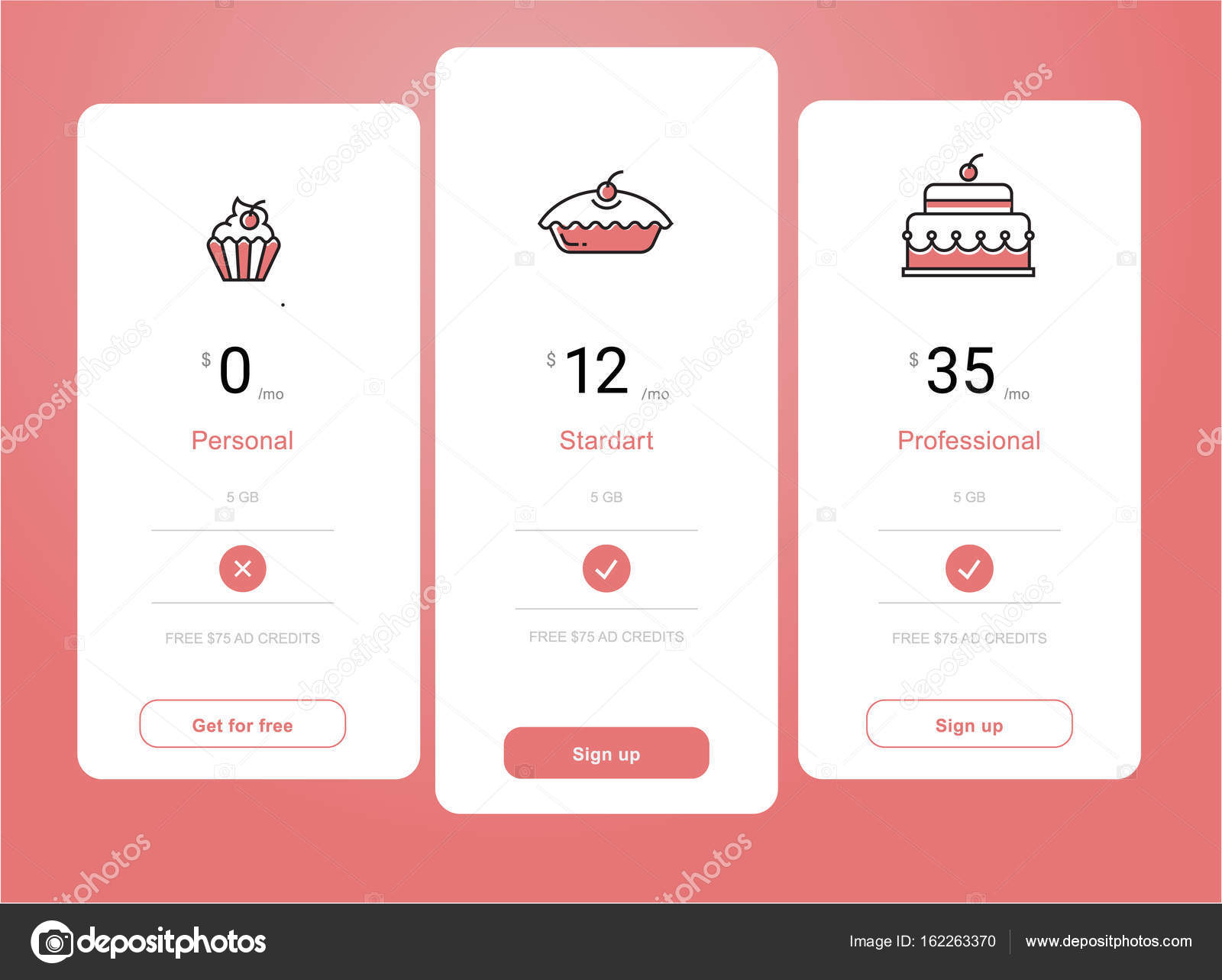 Vector price table template design Stock Vector Image by ©vectorpro ...