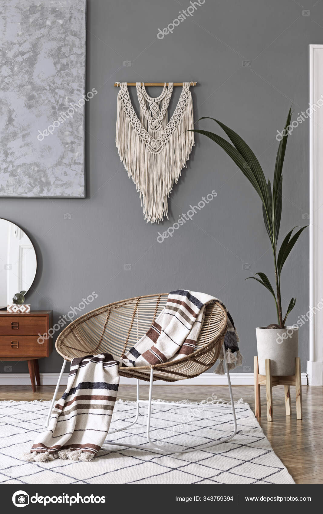 Beautiful Room Interior Design Elements Decor Stock Photo by ...