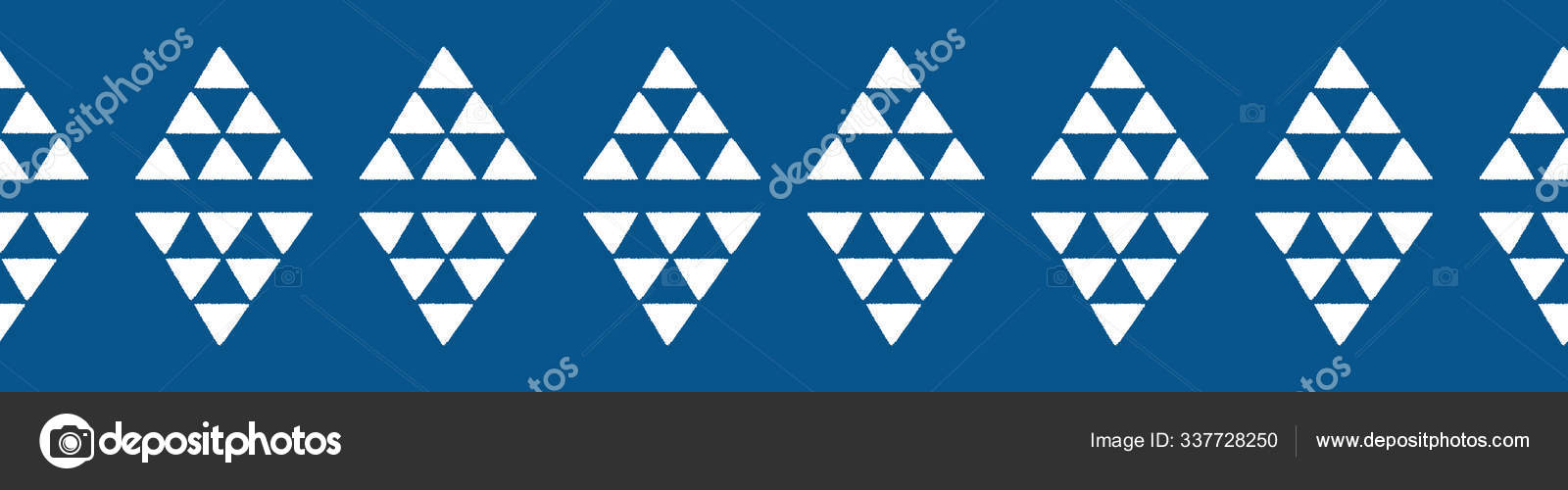 Triangle border pattern. Vector aztec seamless repeat design in classic ...