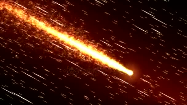 Colorful Fast Shooting Star Animation - Loop Fiery Orange — Stock Video ...